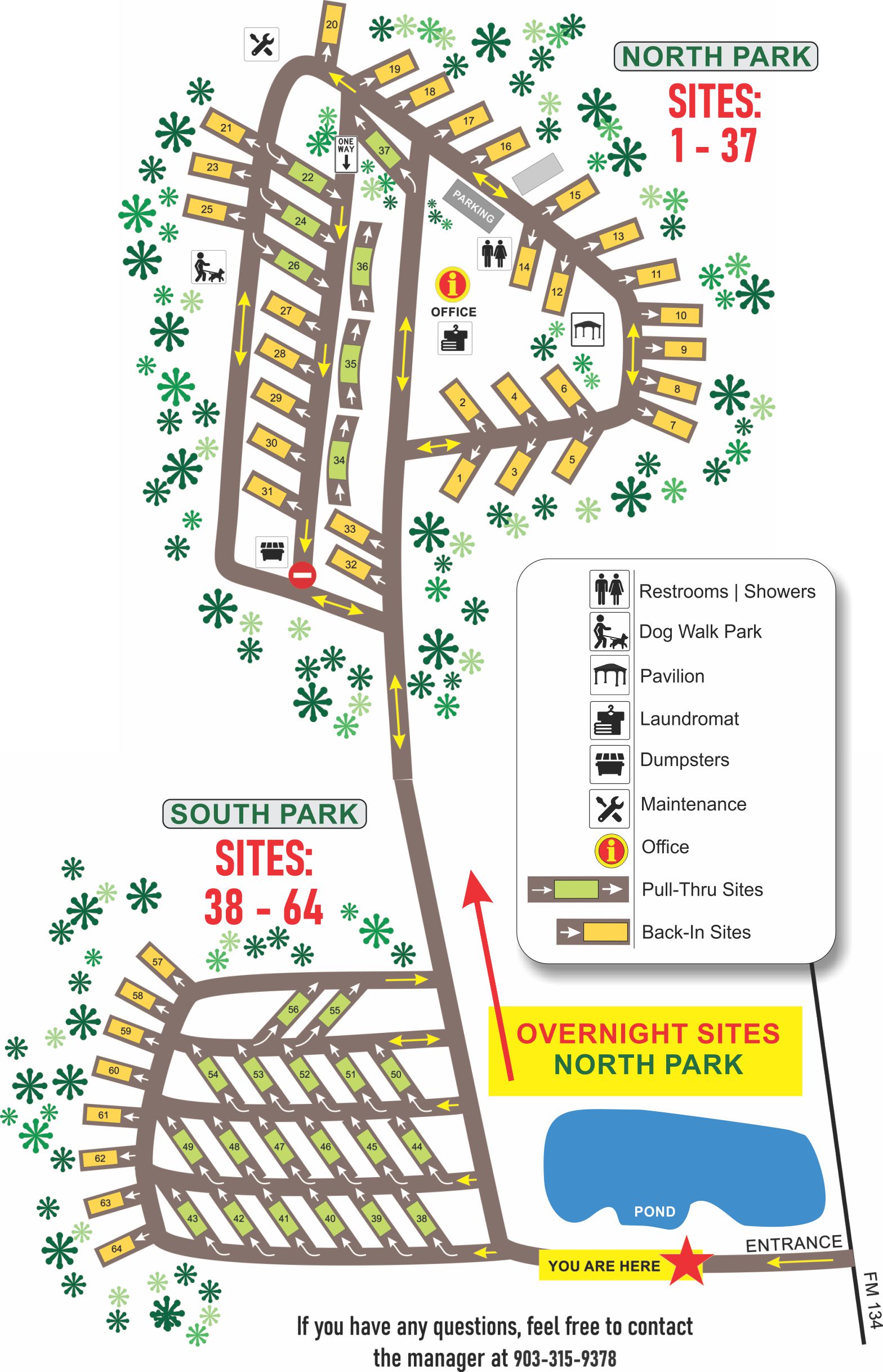 Park Map - Sunshine Oaks RV Park